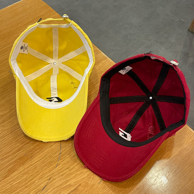 Couple street distressed hole G letter baseball cap for men and women ...