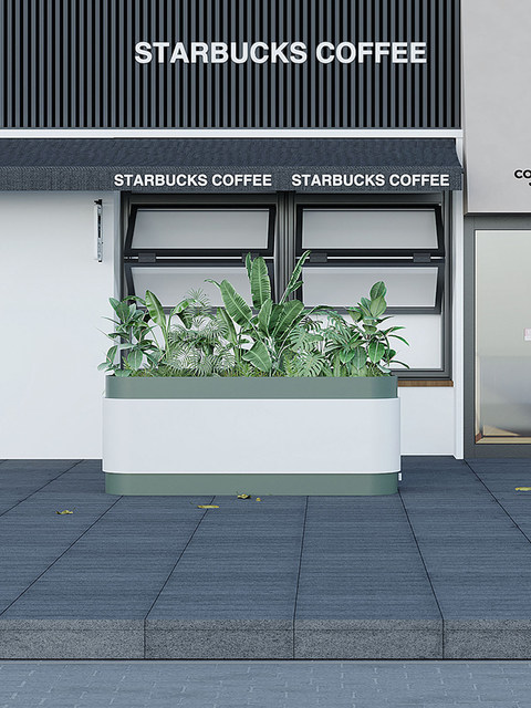 Outdoor stainless steel flower box iron flower tank commercial street ...