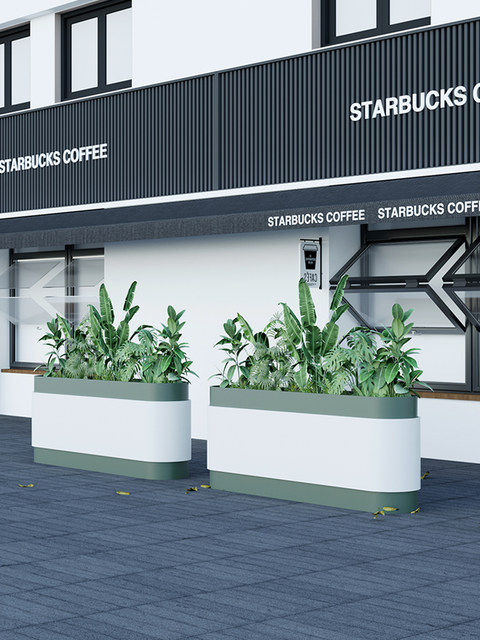 Outdoor stainless steel flower box iron flower tank commercial street ...