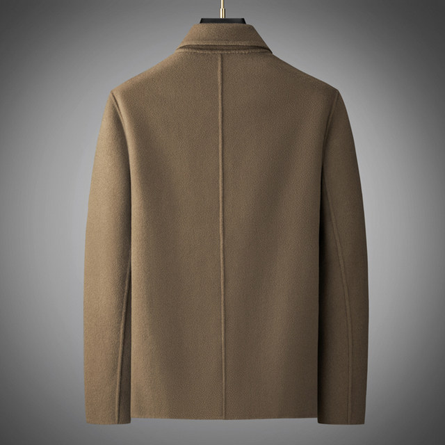 Autumn and winter high -end simplicity versatile casual woolen coat men ...