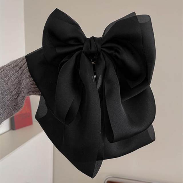 Satin Internet celebrity spring black gripper ins style gentle and ...