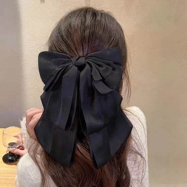 Satin Internet celebrity spring black gripper ins style gentle and ...