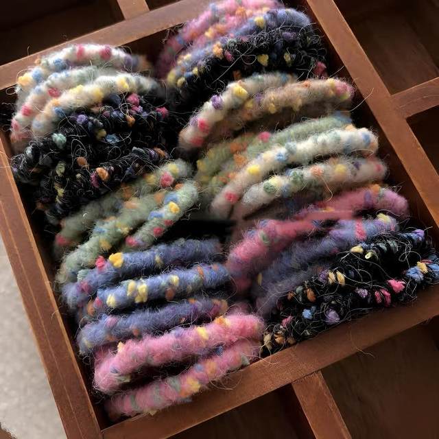 Korean autumn and winter warm colorful wool hair ropes and high elastic ...