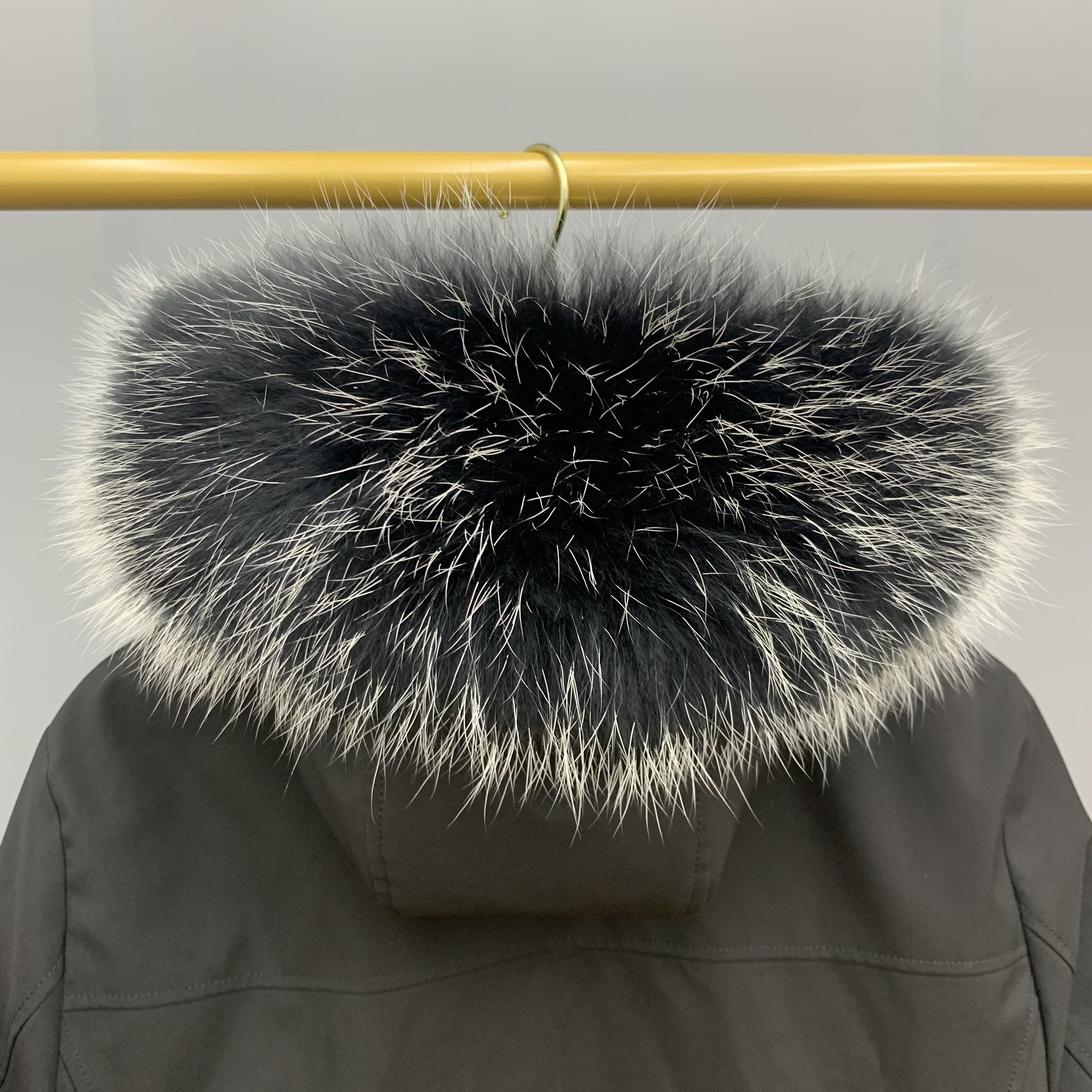 2021 new style parka men's business casual long fur coat coat rabbit ...