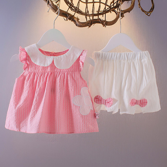 Girls in summer, girl baby, foreign skirt set 2024 new summer little ...