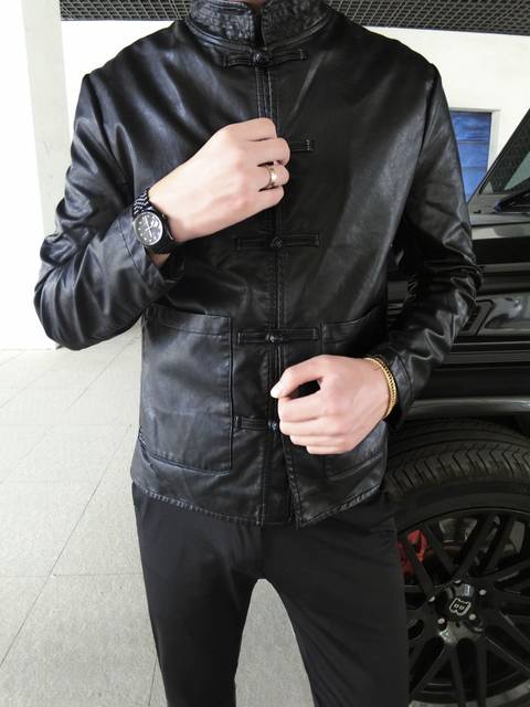 2023 autumn and winter European men's mounted plus thickened bright ...