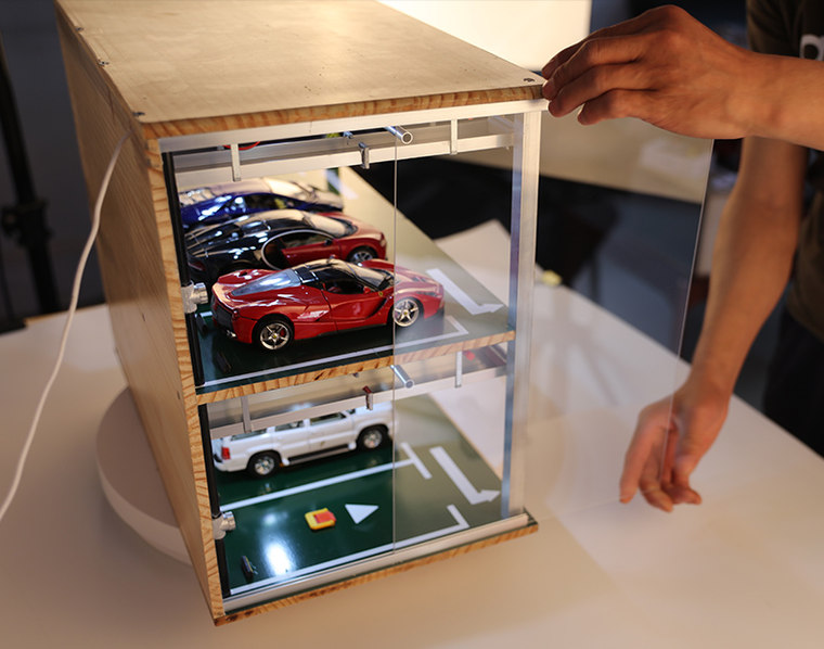 1:24 Scale Car Model Display Storage Cabinet, Simulated Garage Parking ...