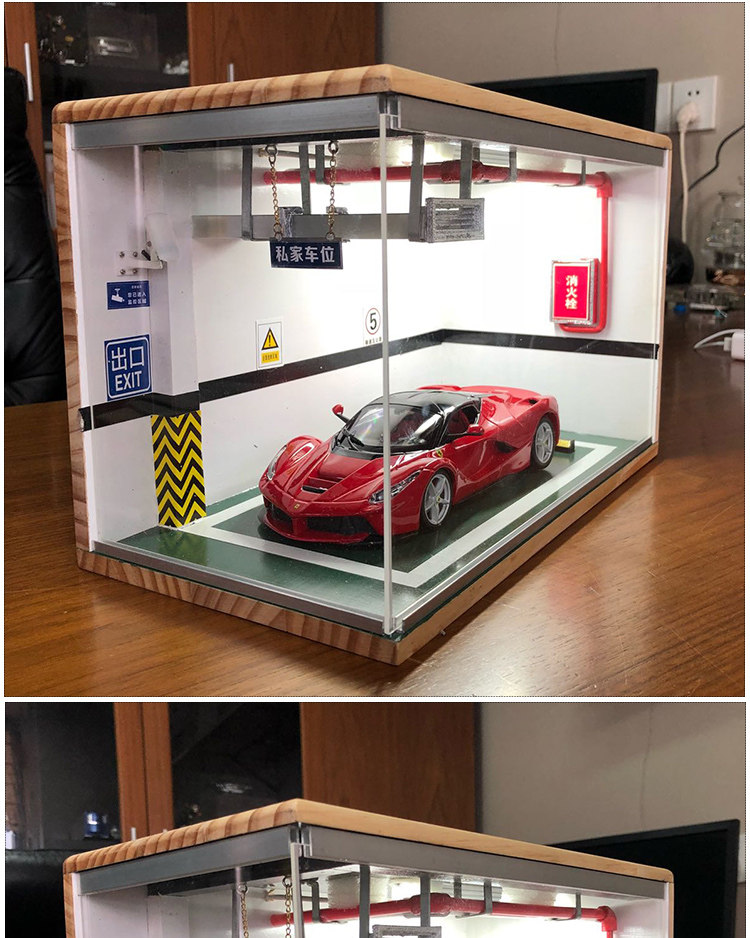 1:24 Scale Car Model Display Storage Cabinet, Simulated Garage Parking ...