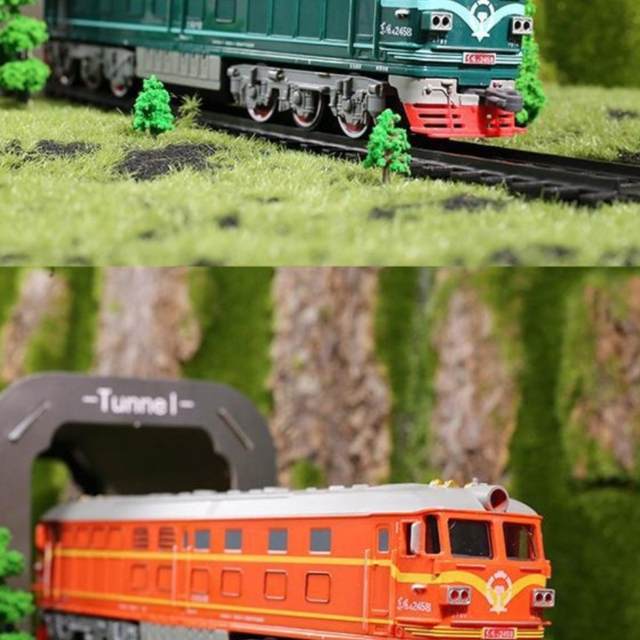 Green leather Dongfeng 4B train electric small train track set high ...