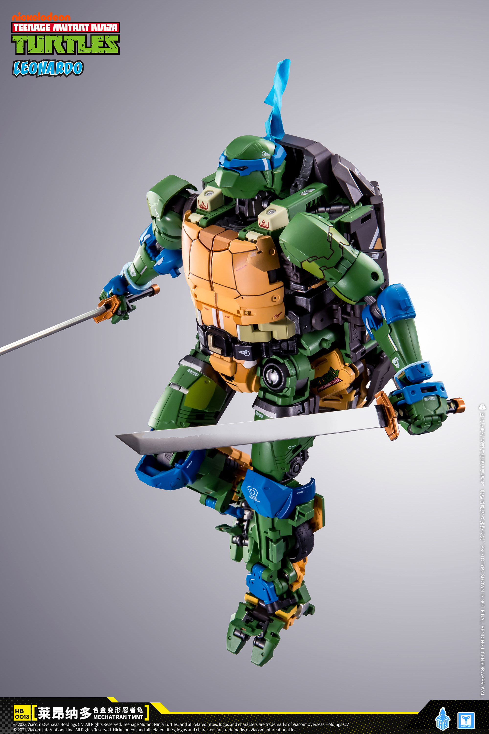 Heatboys Leonardo HB0018 Slitina Transformující se Mecha Model Želva