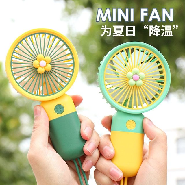 Cute mini handheld fan, rechargeable portable fan, student activity ...