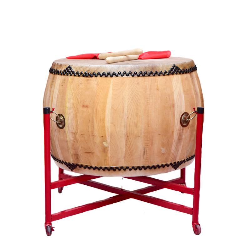 White stubble drum - 14-inch white stubble yellow cowhide + drum stick ...