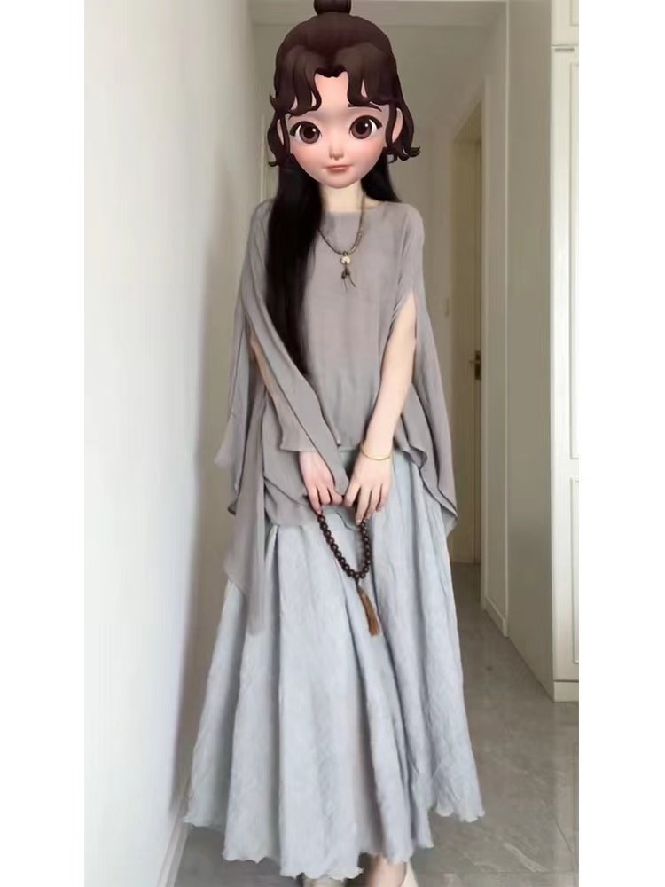 New Chinese loose Zen suit Lazy irregular jacket cotton, hemp, elegant ...