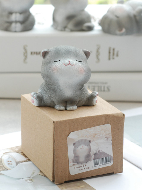 Cute Healing Kitten Ornament Mini Figure Desktop Doll Emotional ...