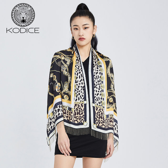 Kodice autumn and winter new leopard print seal stroke cubes V -neck ...