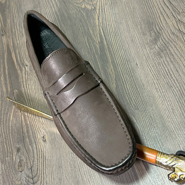 Matte Peas Shoes Men's Genuine Leather 2024 Summer New British ...