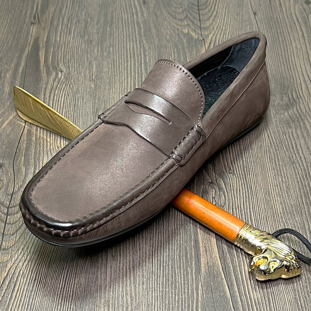 Matte Peas Shoes Men's Genuine Leather 2024 Summer New British ...