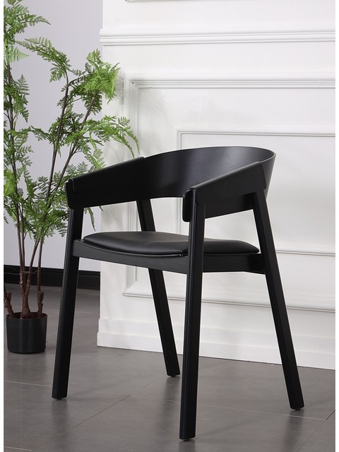 Nordic creative solid wood designer backrest armchair light luxury ...