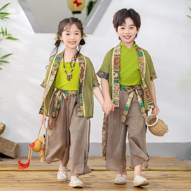 Special ethnic costumes children's performance costumes pastoral style ...