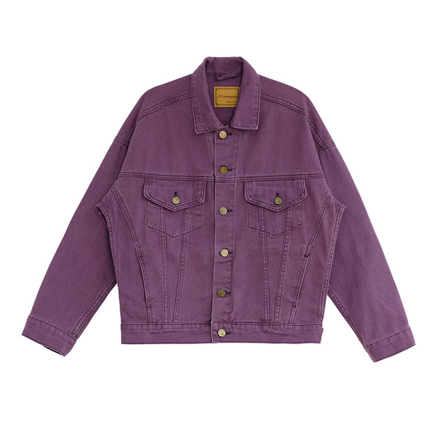 Purple orange brown candy denim short outer set female 2024 spring new ...