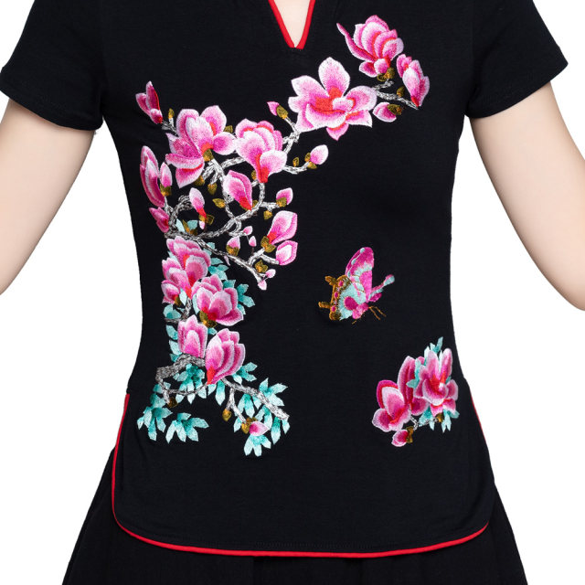 Guo Chao Chinese style original design retro short -sleeved temperament ...