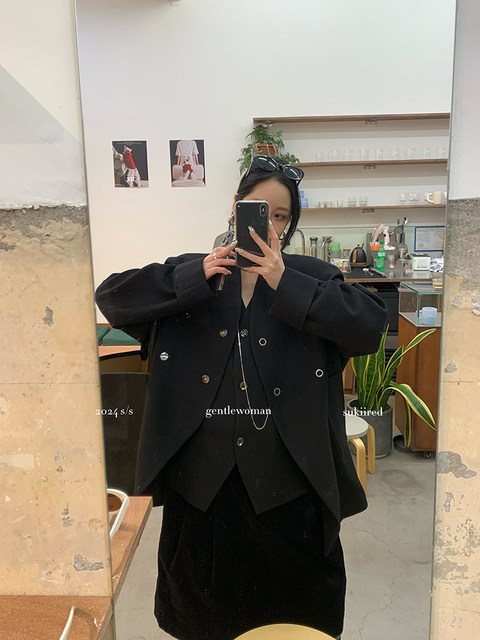 SukiiRED super good-looking wool blazer women's design niche high-end ...