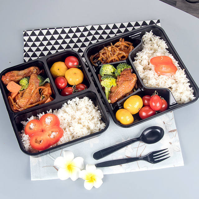 1000ml disposable lunch box four-compartment take-out lunch box multi ...