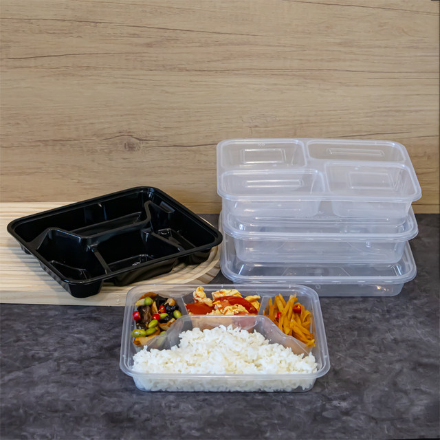 Four-compartment disposable lunch box snack box rectangular four ...