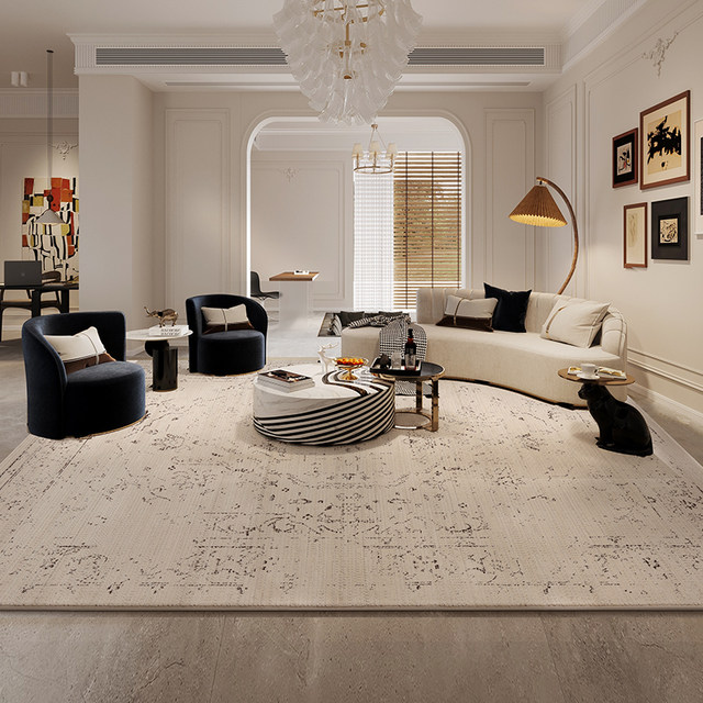 Light French living room carpet, log style coffee table carpet, mid ...