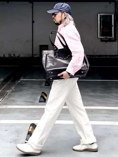 Japanese Resolute white cow AA714 mid-waist straight jeans Lin Fangheng