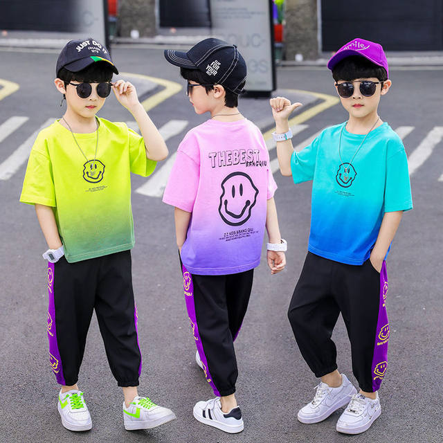 Children's suits, boys' summer clothes, handsome, fashionable, gradient ...