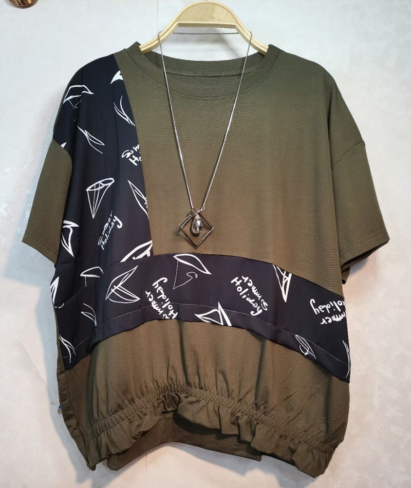 Summer new fashion irregular short front and long back hem loose casual ...