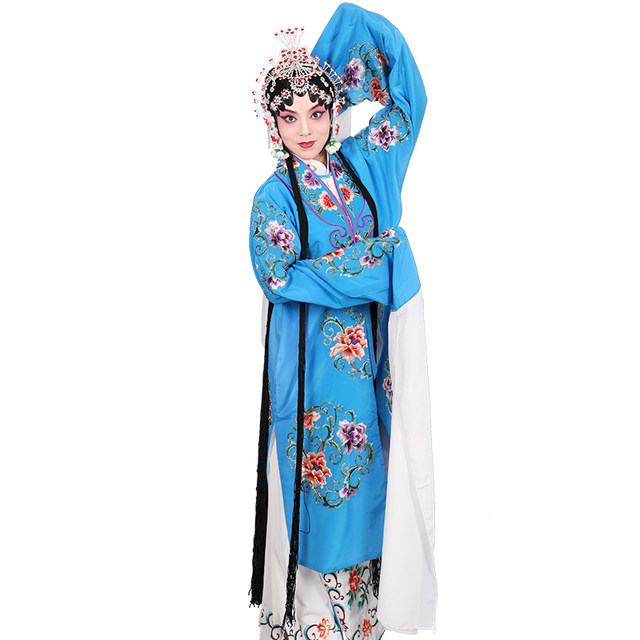 Peking opera old lady troupe flower girl pair in ancient costumes ...
