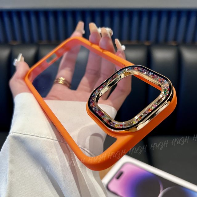 Suitable for Apple 14promax mobile phone case, lens with diamond, high ...