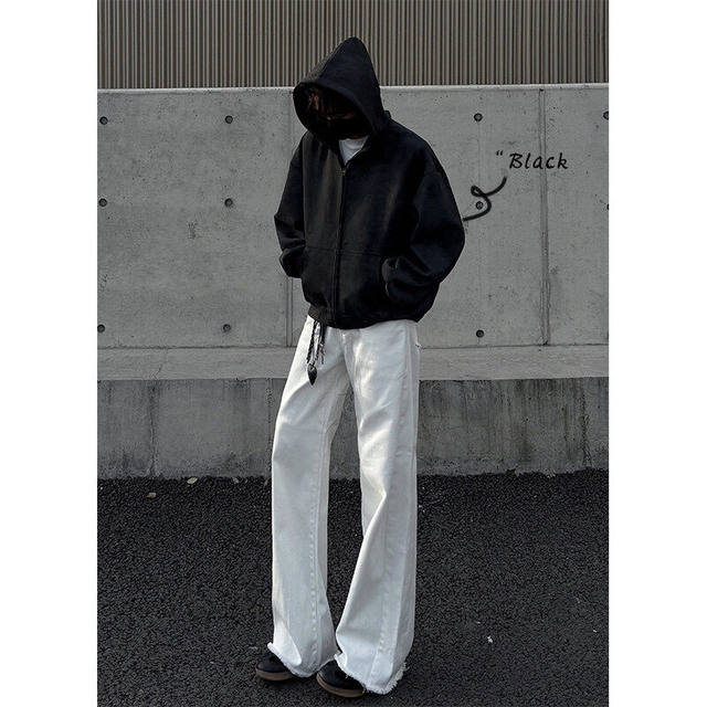 Spring new men's sports casual fashion hooded sweatshirt loose youth ...