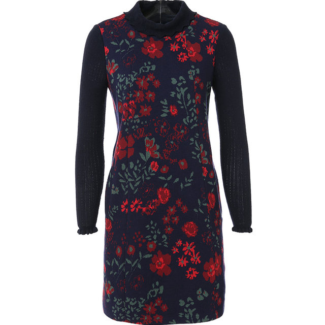 Giovanni Dress New Autumn and Winter Rose Floral Base Dress Trendy Mid ...