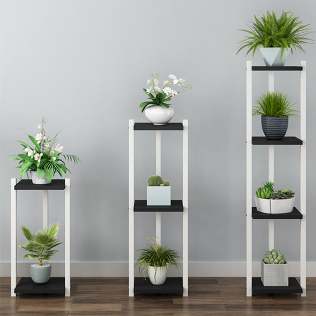 Simple multi-layer wrought iron flower rack indoor living room green ...