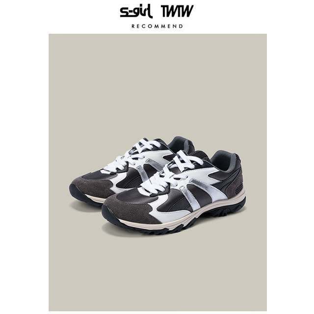 Sgirl TWTW retro contrasting color lace -headed sports shoes female versatile thin and thin Agan ...