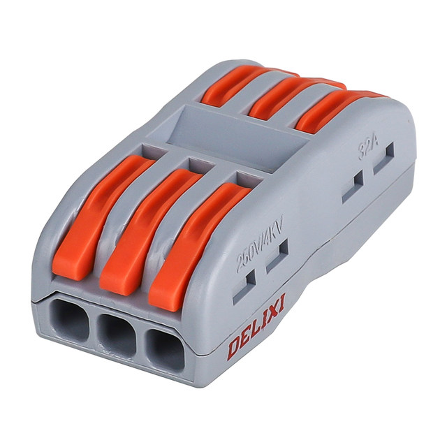 Delixi quick terminal block quick connector one in two out connector wire connector butt plug-in ...