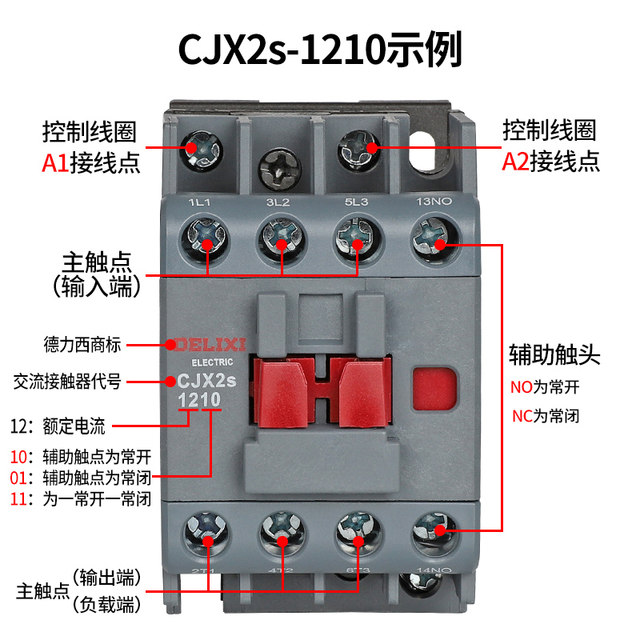 cjx2s-1210 Delixi 1810 AC contactor 2510220V single-phase 380V three-phase 32106511