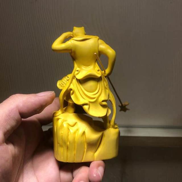 Yaibai Huang Poppy Wood Carving Sealing God Bang Qianli Eyes Shun Feng ...