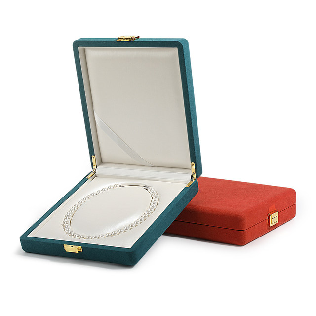 Pearl necklace box Japanese akoya box gift box gift microfiber buckle ...