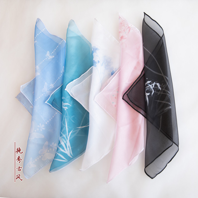 3 Hanfu handkerchiefs, ancient style prints, Tencel chiffon, Chinese ...