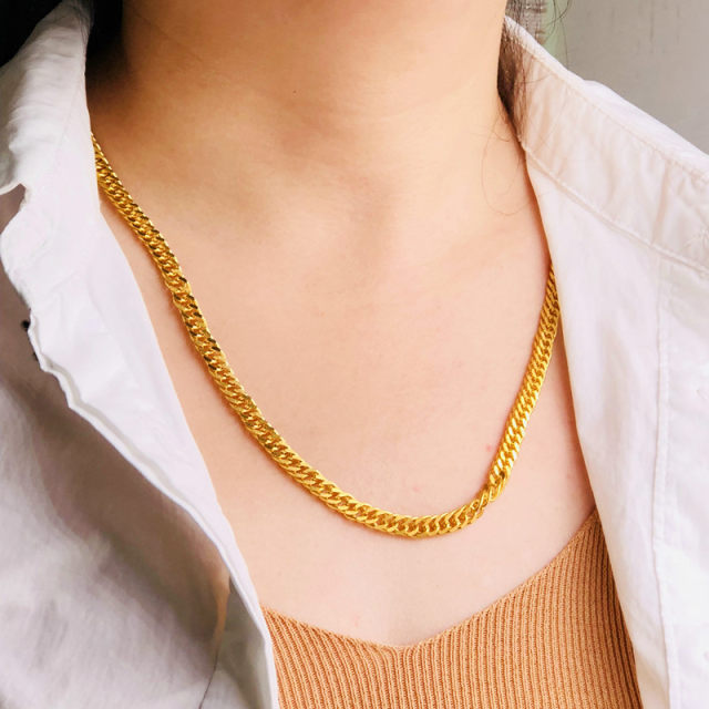 New couple ancient Faya gold necklace copper gold plating fake gold ...