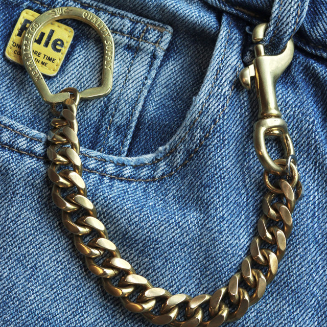 Retro pure brass horseshoe buckle key chain key chain Cai cloth wallet ...