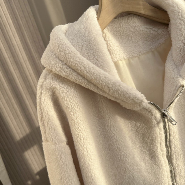 Good luck! Lazy style loose wide version thickened hooded warm wheat ...