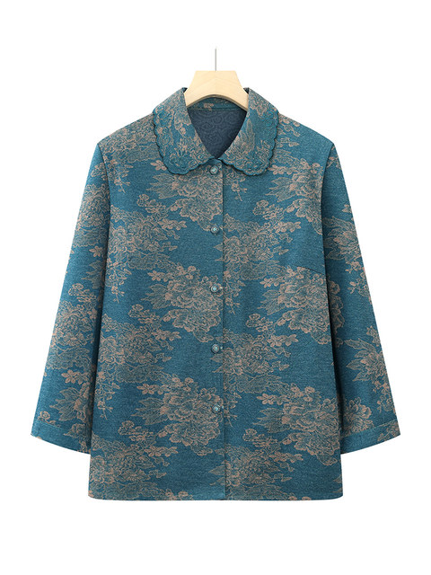 Middle-aged and elderly people autumn clothes women's shirt grandma new ...