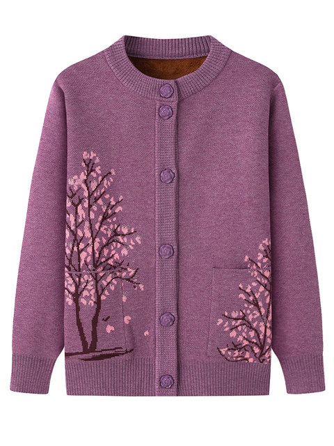 Grandma knitted cardigan winter jacket Elderly, autumn dress female ...