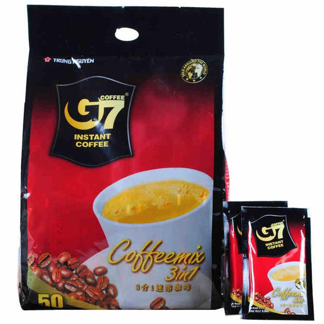 Vietnam imported Zhongyuan G7 three-in-one instant coffee powder 50 bags 800g bag original ...