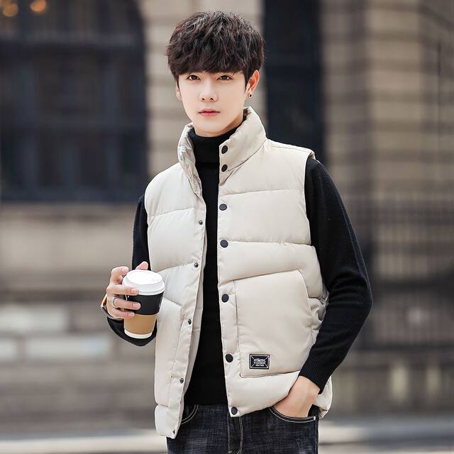 Autumn and winter vest men's Korean edition tide brand slim -fitting vest thickened horse clip ...